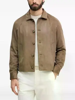 Sisley Faux-suede Button-front Overshirt