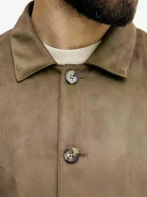 Sisley Faux-suede Button-front Overshirt