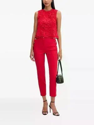 MORGAN Guipure Lace Sleeveless Top With Scalloped Edge