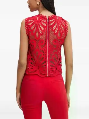 MORGAN Guipure Lace Sleeveless Top With Scalloped Edge