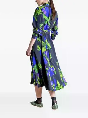 PSOPHIA Floral-print Silk Midi Dress