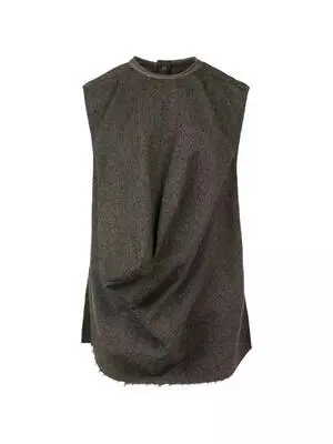 Rick Owens Draped Frayed-edge Top