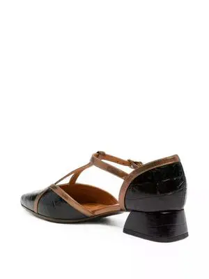 Chie Mihara Croc-effect T-bar Heeled Pumps