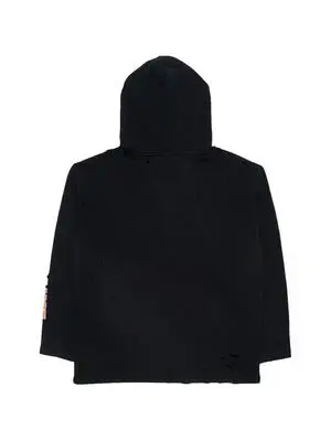 Balenciaga Maison Logo Distressed Hoodie