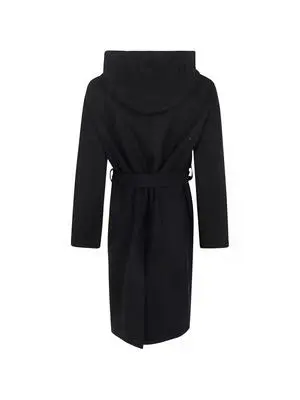 Rick Owens Hooded Belted Coat