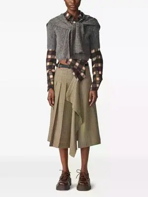 Monse Pleated Wrap Midi Skirt