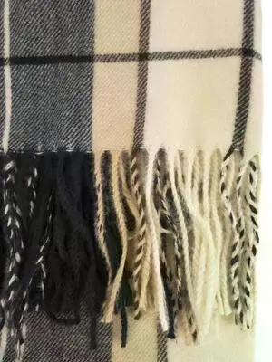 Barbour Hailes Tartan Fringed Scarf - Neutrals