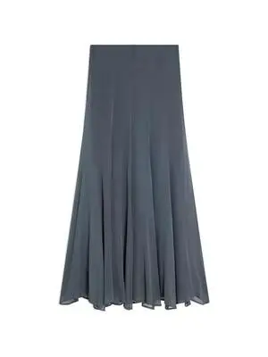 SEMICOUTURE Rachelle Panelled Flared Maxi Skirt - Grey