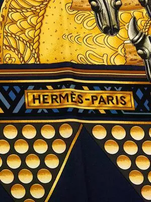 Hermès 20th Century L Or Des Chefs Silk Scarf 90 Scarves - Blue