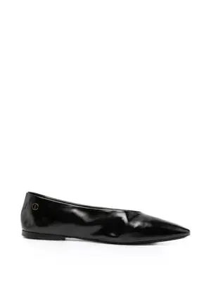Saint Laurent Pointed Toe Leather Ballet Flats