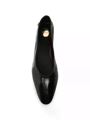 Saint Laurent Pointed Toe Leather Ballet Flats