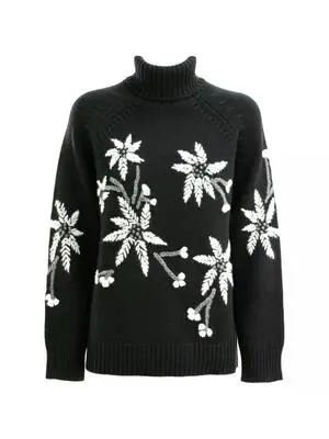 P.a.r.o.s.h Floral-embroidered Roll-neck Sweater