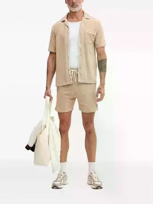 FILA Empoli Piping-detail Terry-cloth Shirt - Neutrals