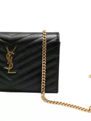 Saint Laurent Cassandre Chevron-quilted Leather Crossbody Bag