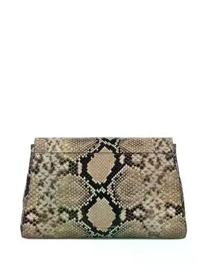 Victoria Beckham Dorian Trapeze Snake-print Shoulder Bag