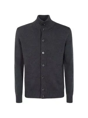 ZANONE High-neck Buttoned Cardigan - Grey