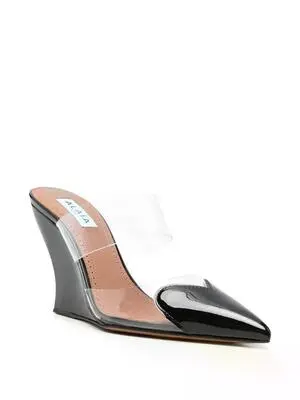 Alaïa Le Cœur Wedge Mules - Black