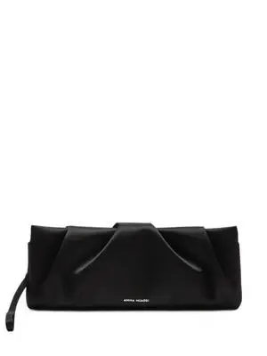 AMINA MUADDI Vittoria Satin Clutch Bag
