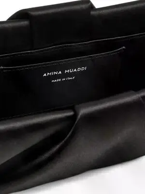 Amina Muaddi Vittoria Satin Clutch Bag