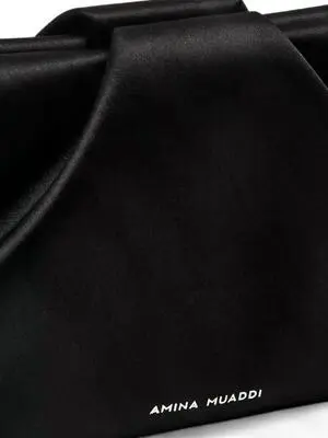 Amina Muaddi Vittoria Satin Clutch Bag