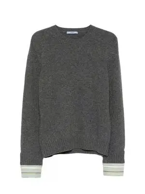 Prada Wool And Cashmere Crew-neck Sweater - Grey