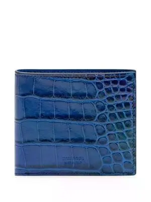 TOM FORD Crocodile-effect Bifold Wallet - Blue
