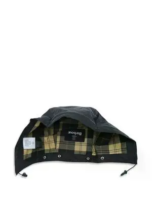 Barbour Waxed Cotton Hood With Check Lining - Green
