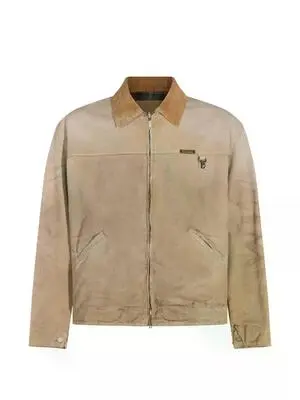 GOLDEN GOOSE Reversible Jacket In Beige Cotton With Check Pattern