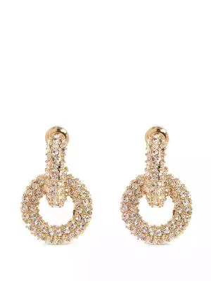 SELF-PORTRAIT Crystal-embellished Hoop Earrings - Gold
