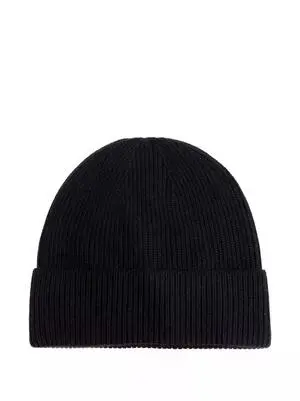 Brioni Ribbed-knit Beanie Hat With Logo Patch