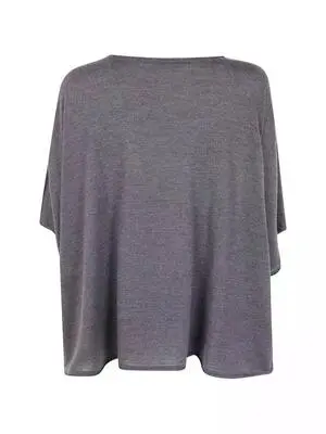WHYCI Floral-embroidered Wool Cape - Grey