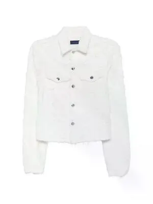 HAIKURE Fur-textured Denim Jacket - White