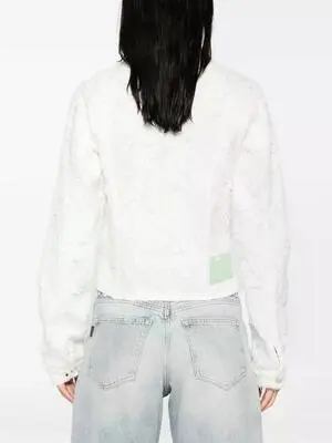 HAIKURE Fur-textured Denim Jacket - White