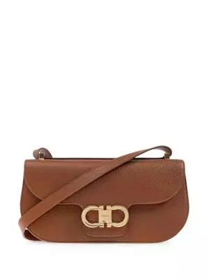 FERRAGAMO Double Gancini East-west Cross Body Bag - Brown