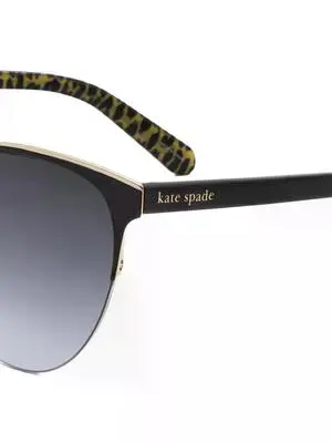 Kate Spade New York Leopard-print Cat-eye Sunglasses - Black
