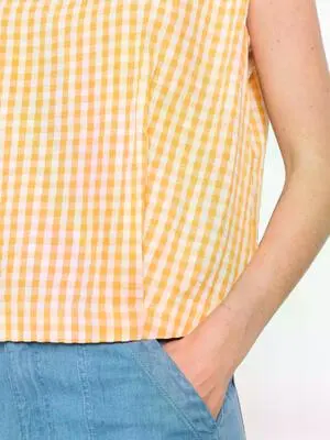 Maison123 Doree Gingham Sleeveless Top - Yellow