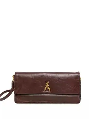 Patrizia Pepe Fly Logo Calf Leather Clutch Bag