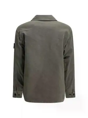 Stone Island Logo-patch Chest-pocket Shirt - Grey