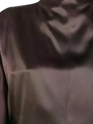 Max Mara Satin-finish Long-sleeve Maxi Dress