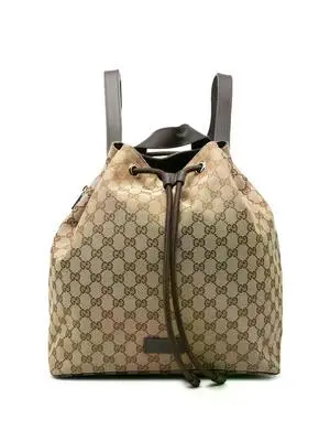 Gucci Gg Canvas Drawstring Backpack