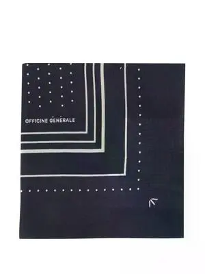 Officine Générale Polka-dot Square Scarf - Blue