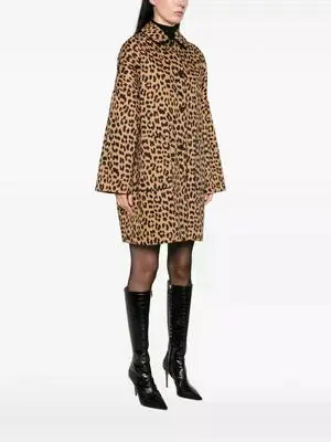SEMICOUTURE Leopard Print Button-up Coat