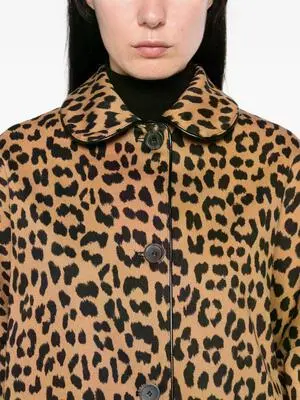 SEMICOUTURE Leopard Print Button-up Coat