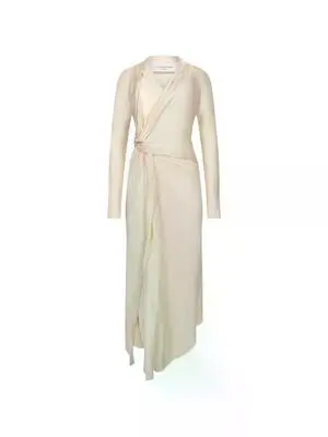 Victoria Beckham Lea Knotted-detail Midi Dress - White