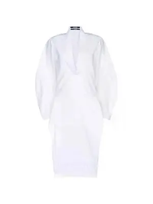 Jacquemus The Colombe Dress Loose-fit With Rounded Sleeves - White