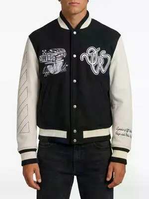 Off-White Cat Off College Embroidered Jacket - Black