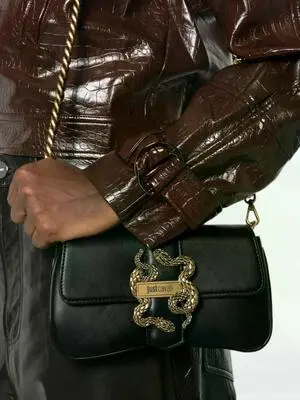 Just Cavalli Snake-plaque Clutch Bag