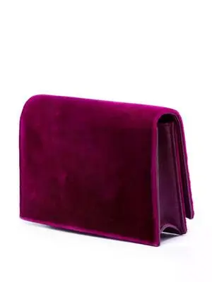 Saint Laurent Small Velvet Monogram Kate Tassel Crossbody Bag - Purple