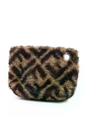 Fendi 2010-2026 Zucca Shearling Pyramid Pouch