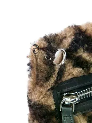 Fendi 2010-2026 Zucca Shearling Pyramid Pouch